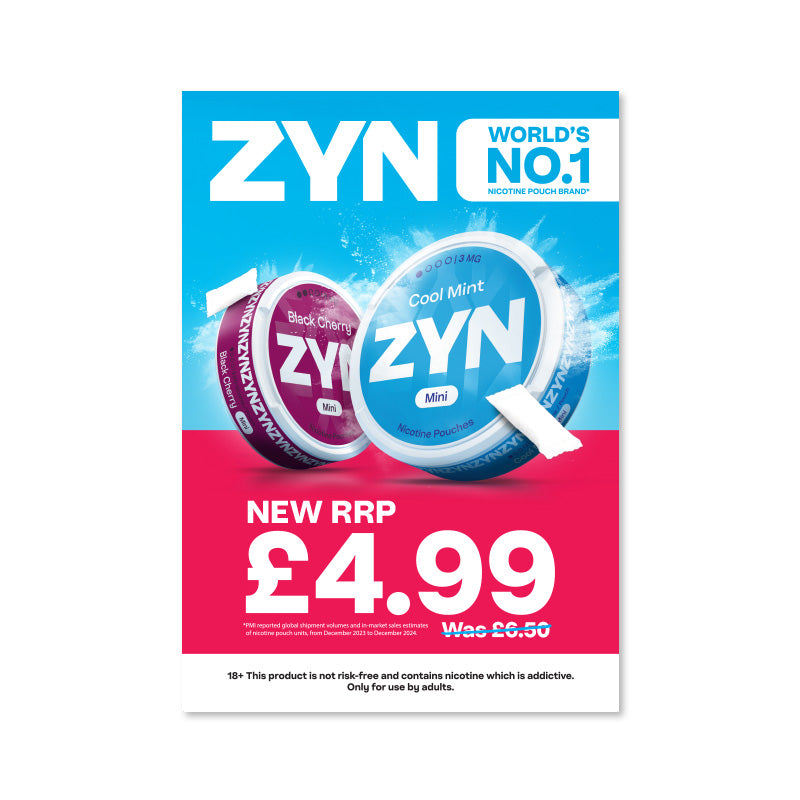 Zyn £4.99 A4 Poster – Vape Supplier Ltd