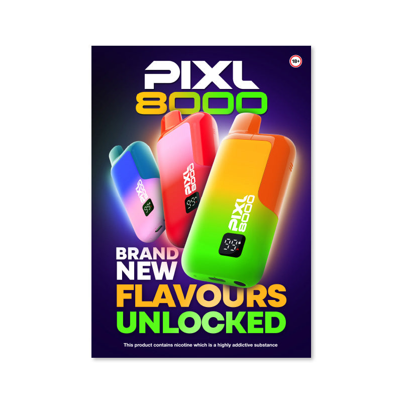 PIXL 8000 10 New Flavours Poster – Vape Supplier Ltd