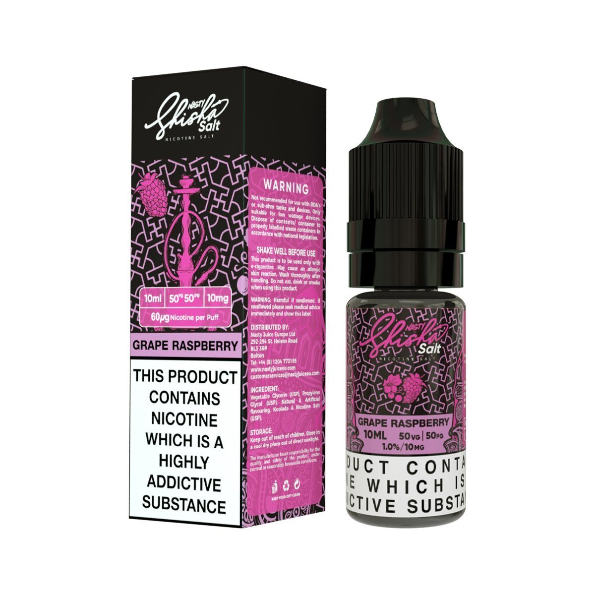 Nasty Salts - Grape Raspberry - 10ml - 50:50 | Vape store – Vape ...